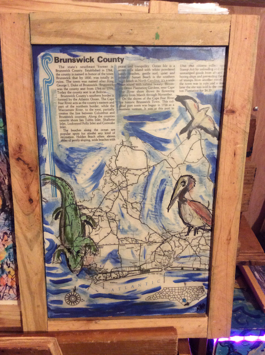 brunswick county map art – Port City Art